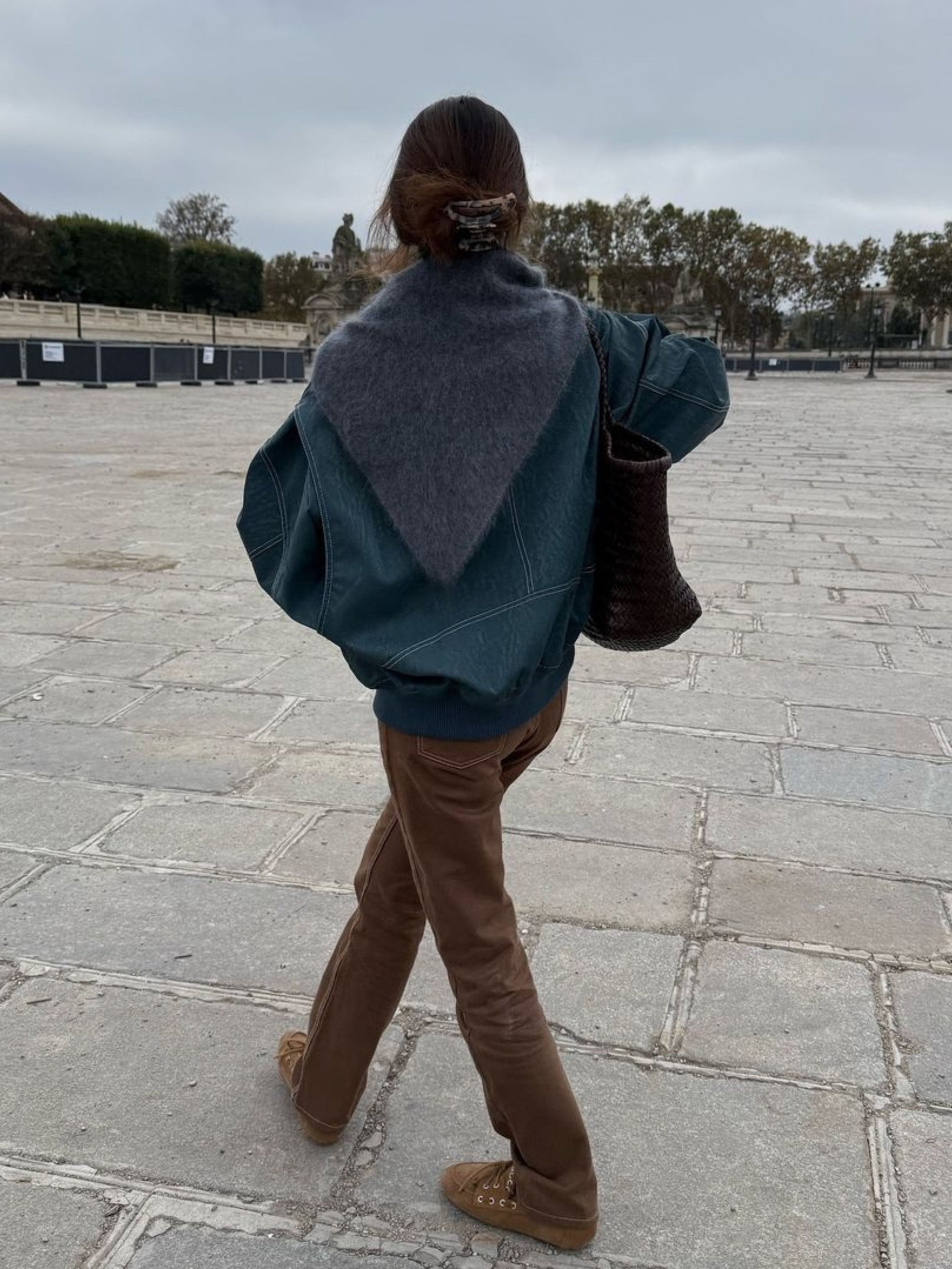 Oversized Contrast Stitch Jacket Deep Green – The Room Antwerp