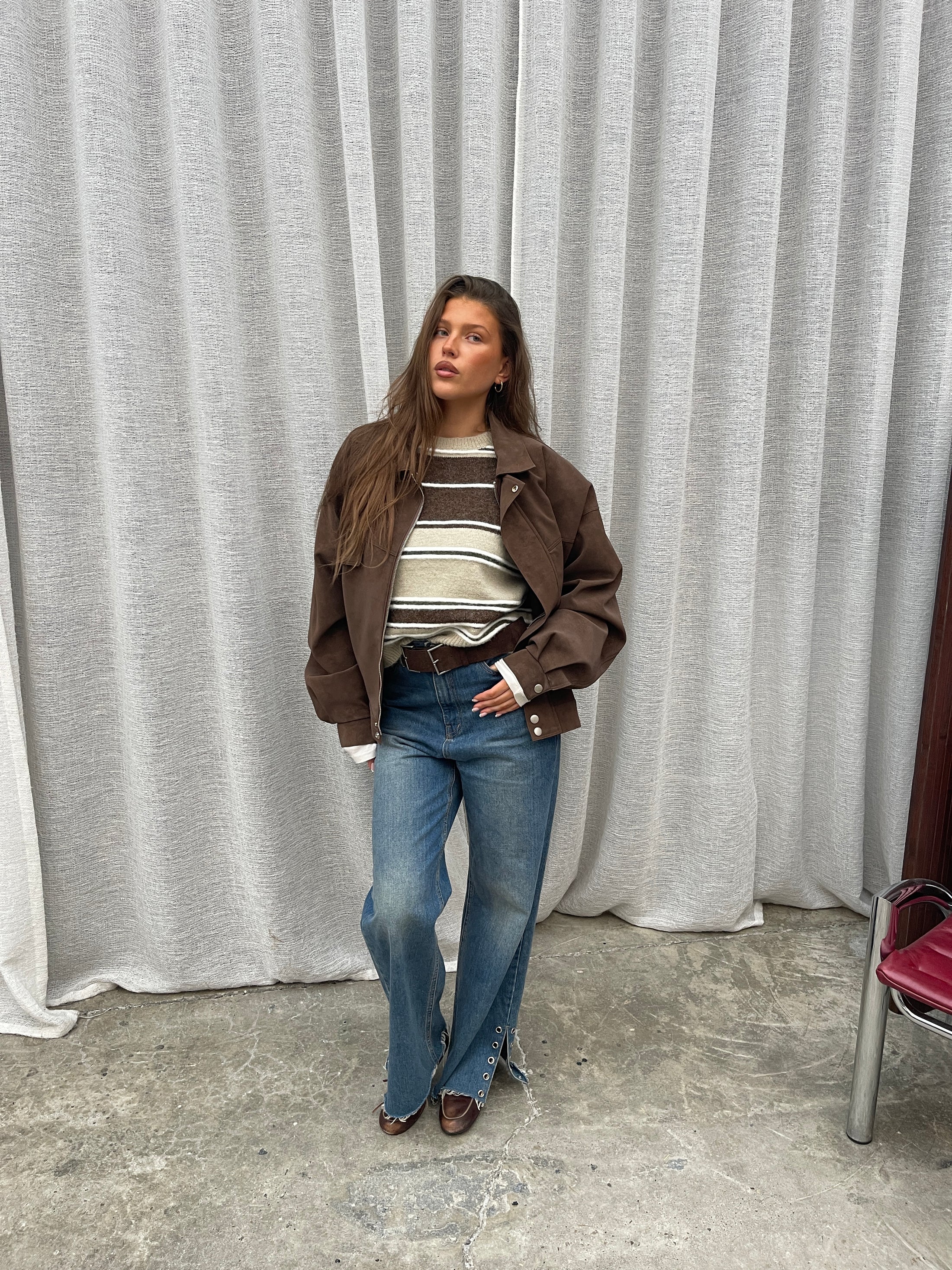 Suede Style Front Pocket Jacket – The Room Antwerp