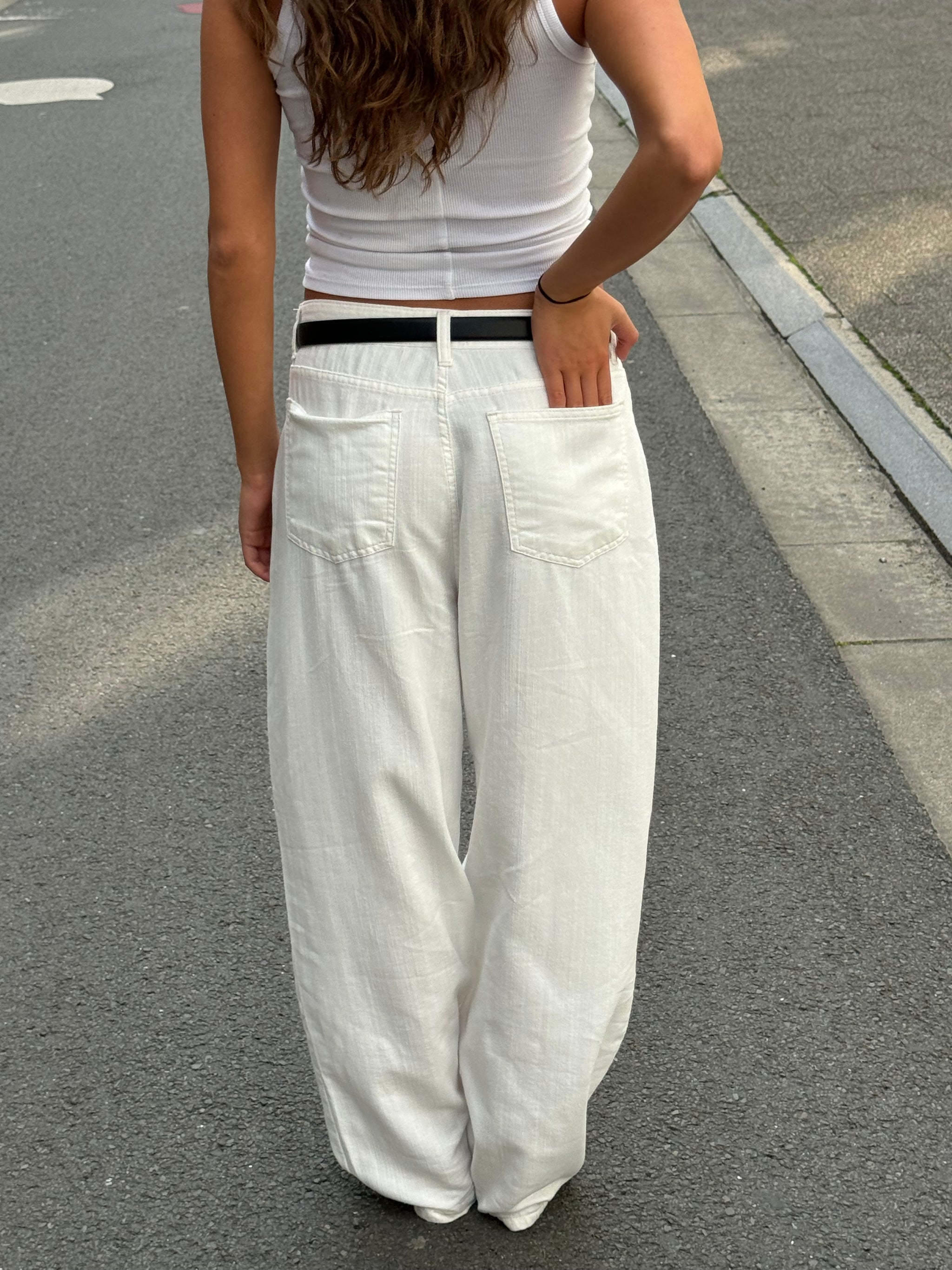 Baggy Wide Leg Pants White – The Room Antwerp