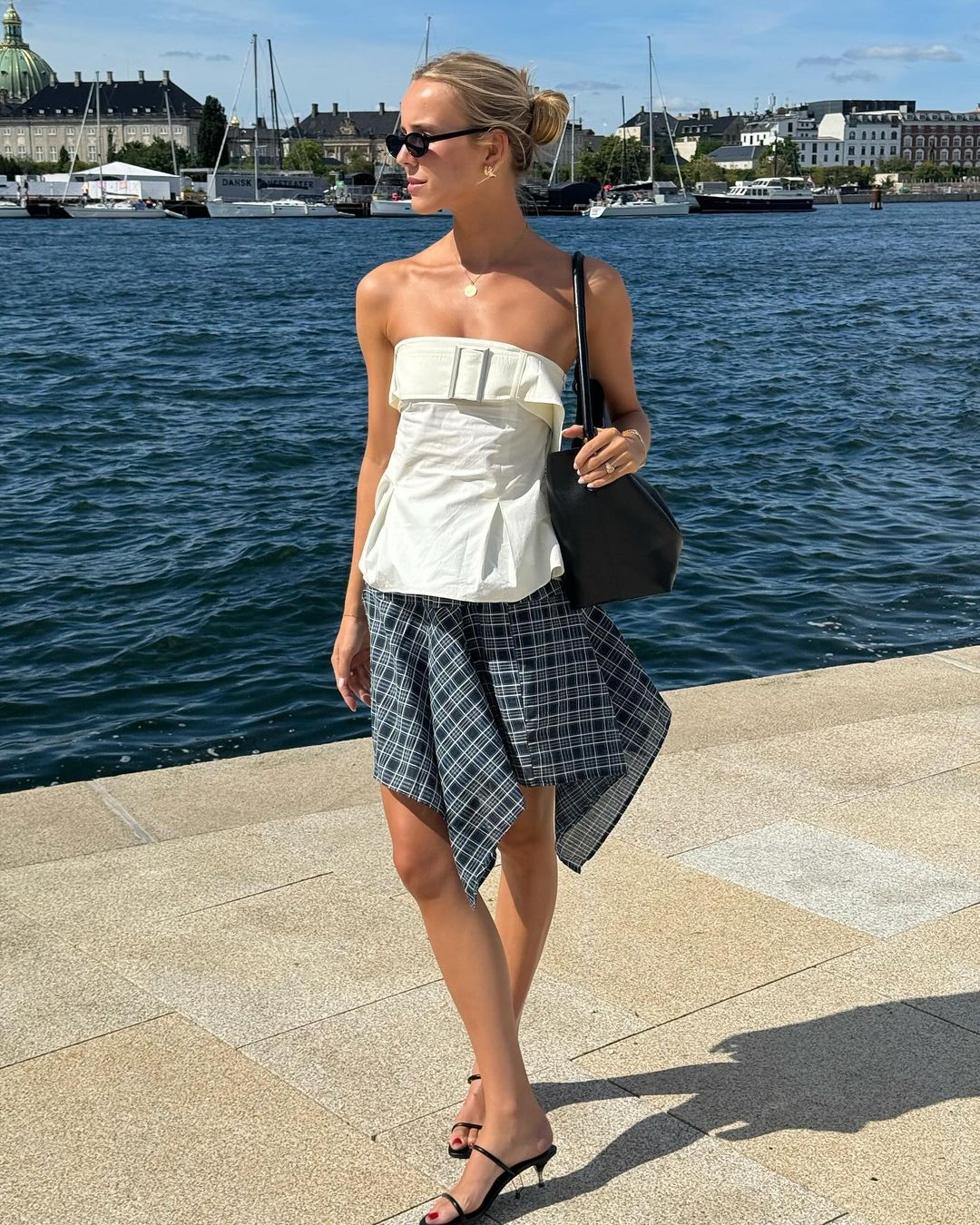 Asymmetric Check Skirt Blue – The Room Antwerp