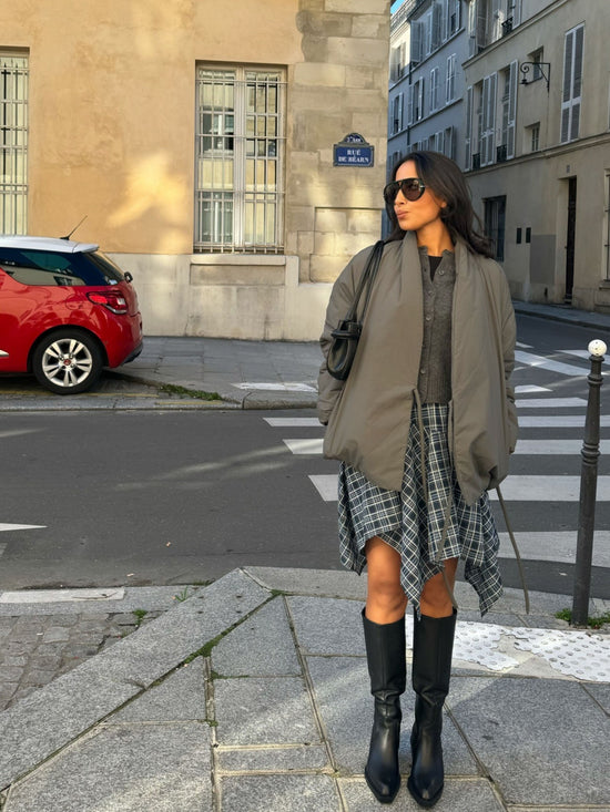 Asymmetric Check Skirt Blue – The Room Antwerp