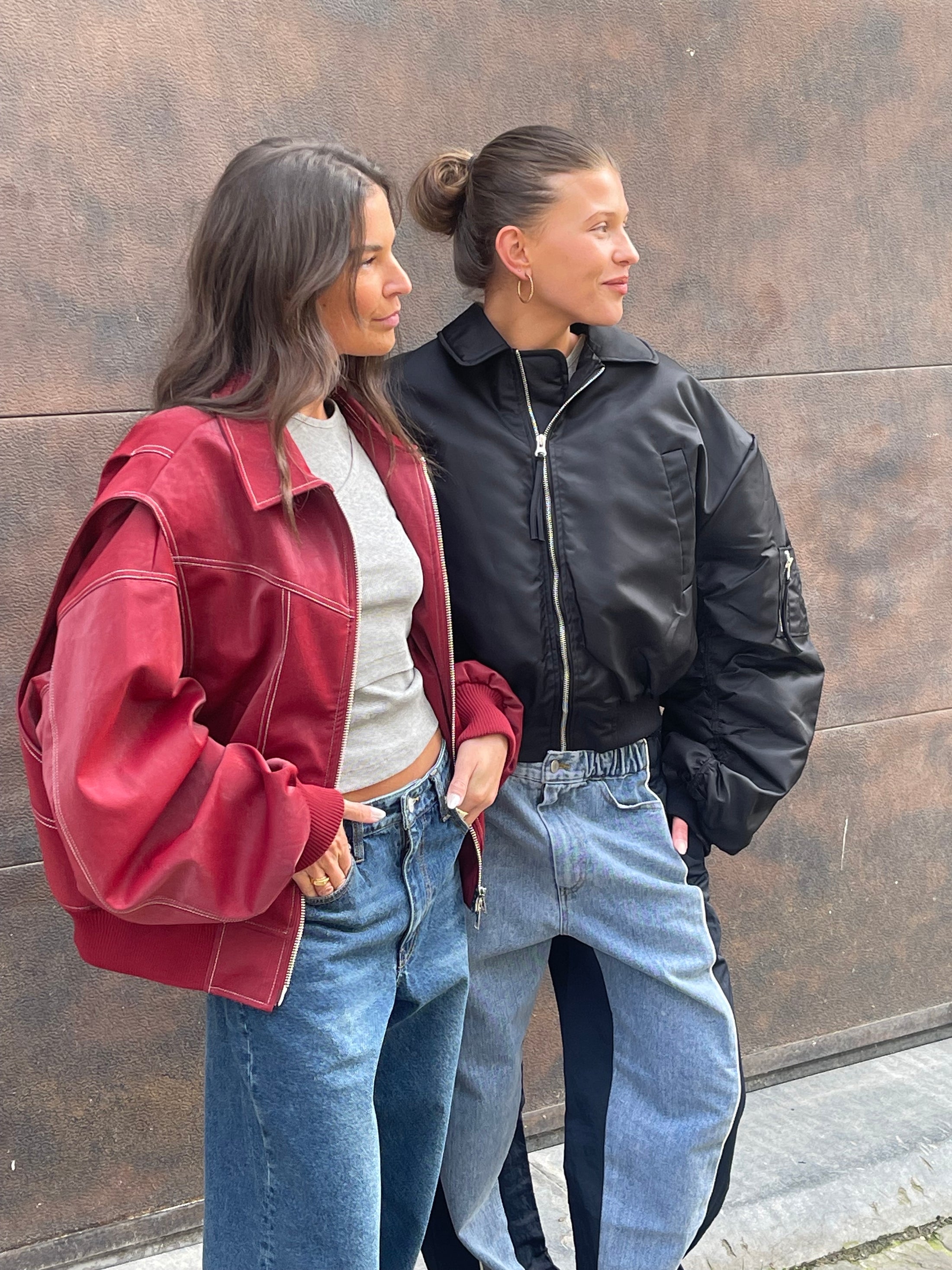 Oversized Contrast Stitch Jacket Red – The Room Antwerp